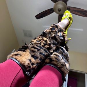 Shoes | Genuine Fur And Leather Lace Up Boot Covers Nwot | Poshmark